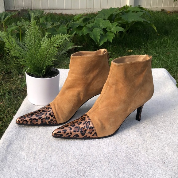 Stuart Weitzman | Shoes | Stuart Weitzman Brown Suede Leopard Ankle ...